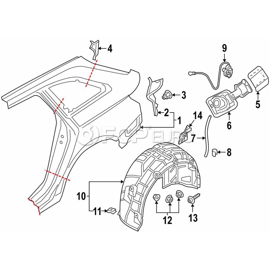 Audi Fuel Filler Housing - Genuine Audi 8W0809906 | FCP Euro
