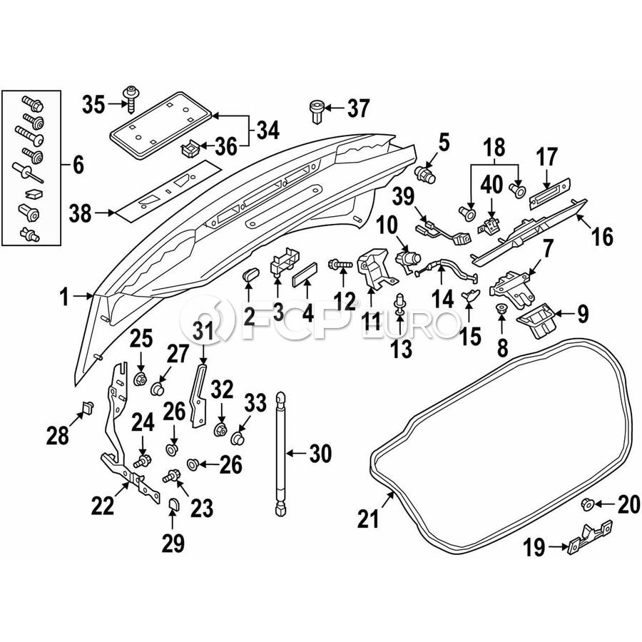 Audi Deck Lid Handle - Genuine Audi 8W7827574B3FZ | FCP Euro