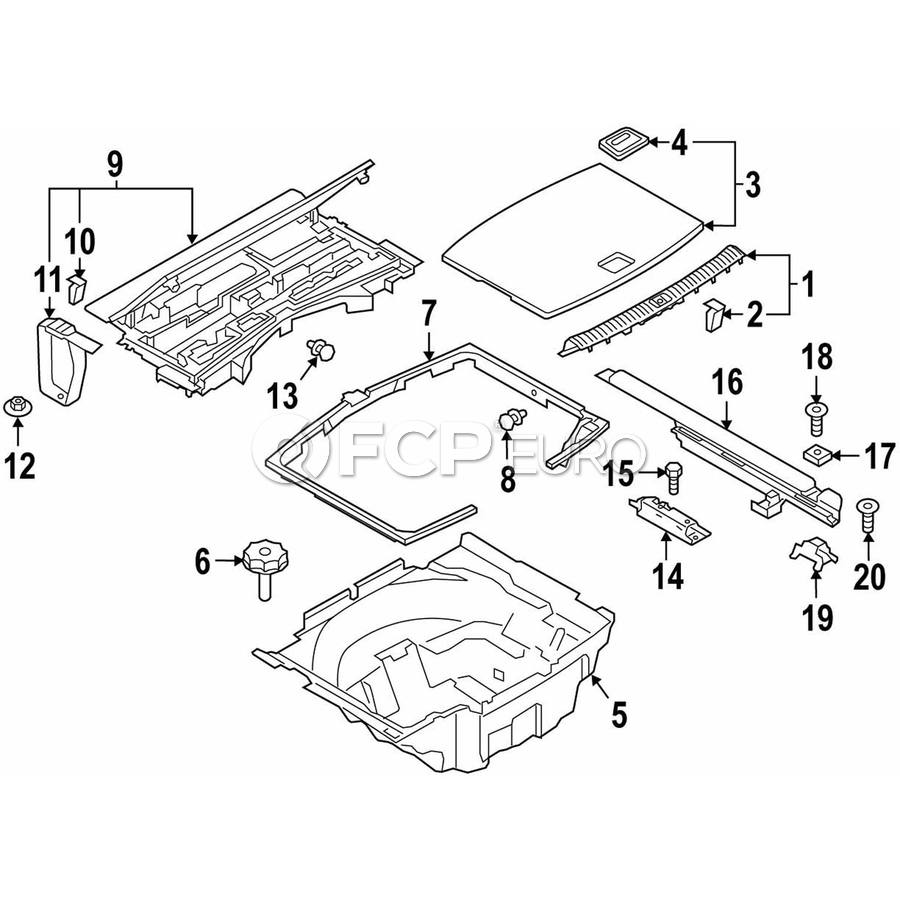 Audi Liftgate Trim Scuff Plate - Genuine Audi 8W9864483B | FCP Euro
