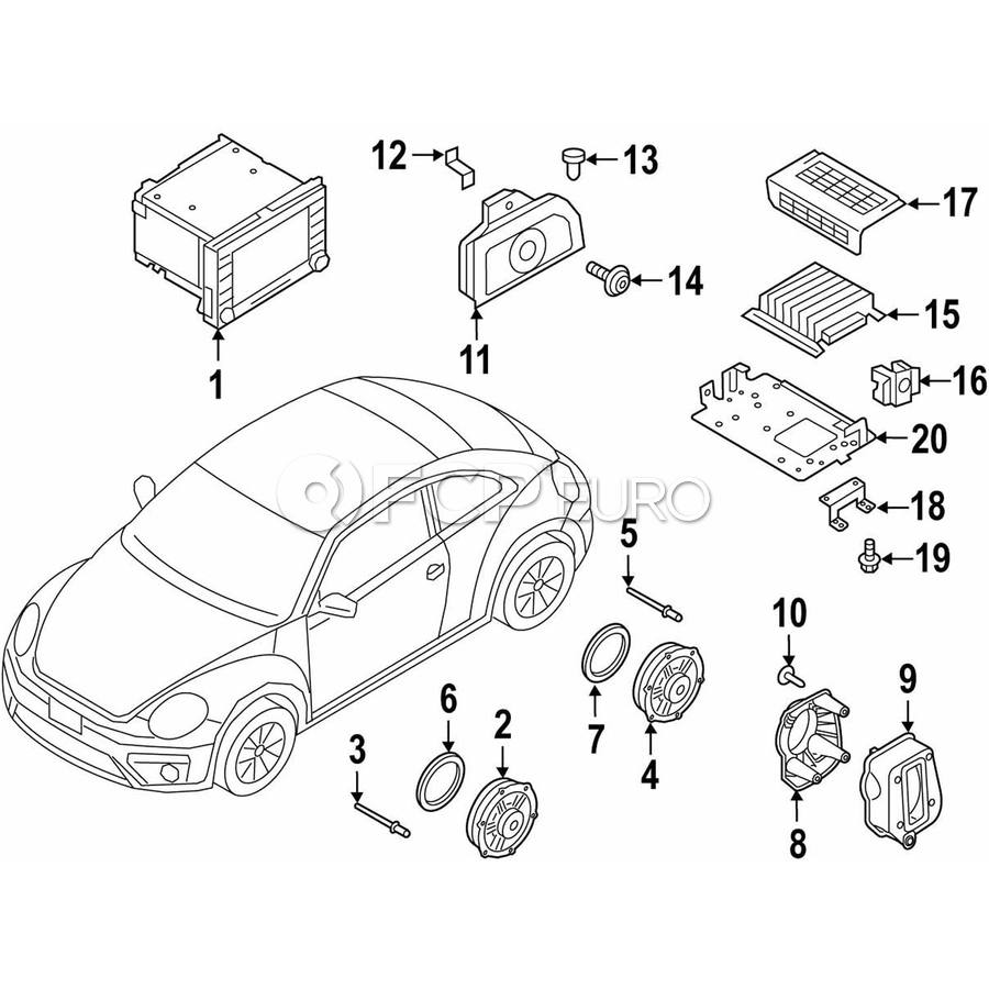Audi VW Radio Speaker Bolt - Genuine VW Audi N91254401 | FCP Euro