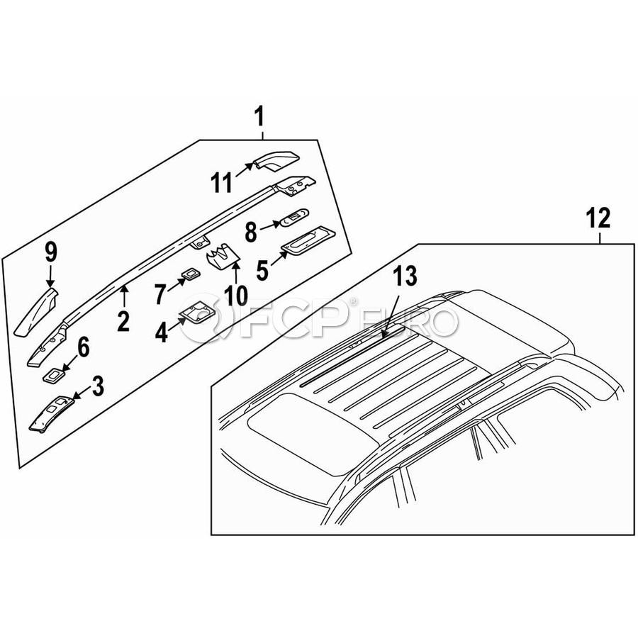 Volvo Roof Luggage Carrier Side Rail Cap - Genuine Volvo 8620546 | FCP Euro