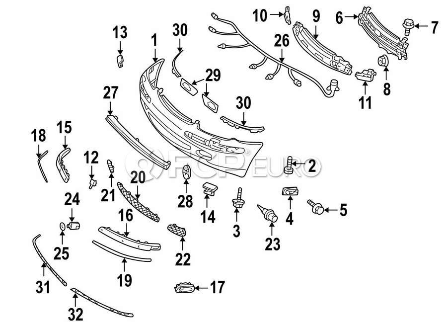 Mercedes Bumper Seal - Genuine Mercedes 2208850298 | FCP Euro