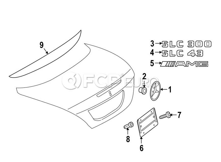 Mercedes Deck Lid Emblem - Genuine Mercedes 1728172500 | FCP Euro