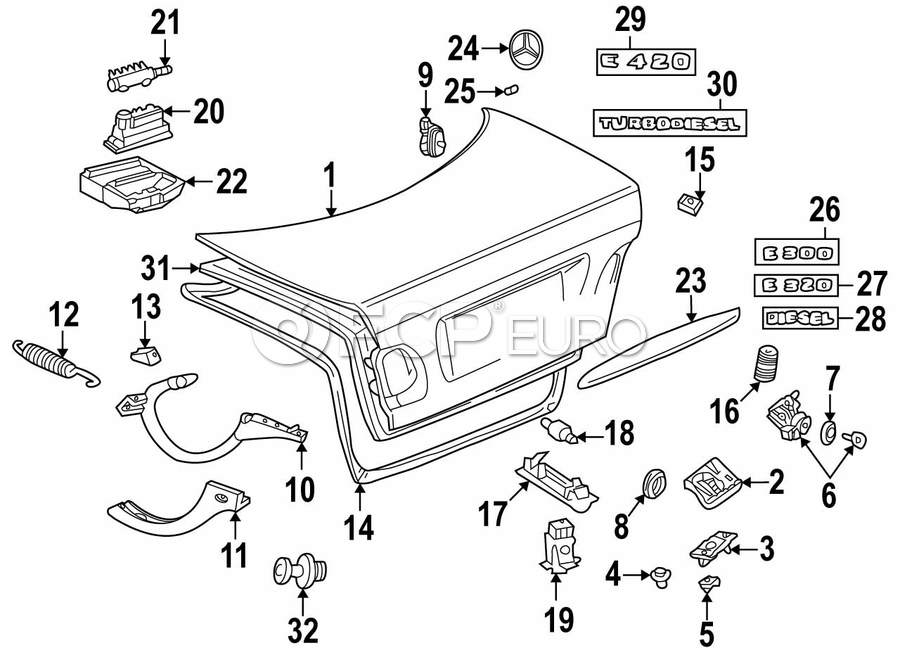 Mercedes Deck Lid Finish Panel - Genuine Mercedes 21075004939040 | FCP Euro