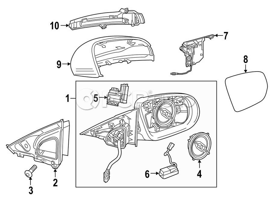 Mercedes Door Mirror Housing - Genuine Mercedes 09981150007755 | FCP Euro
