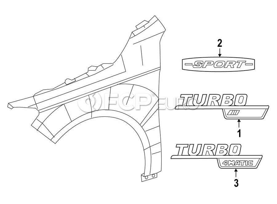 Mercedes Fender Emblem - Genuine Mercedes 1768170420 | FCP Euro