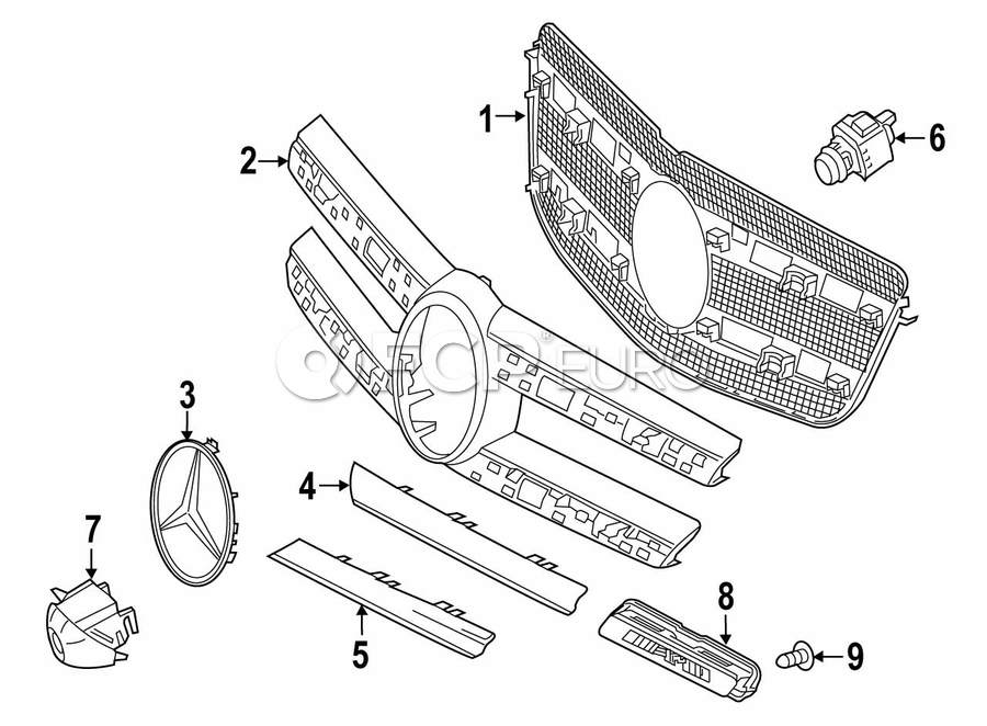 Mercedes Grille Emblem - Genuine Mercedes 1668170800 | FCP Euro