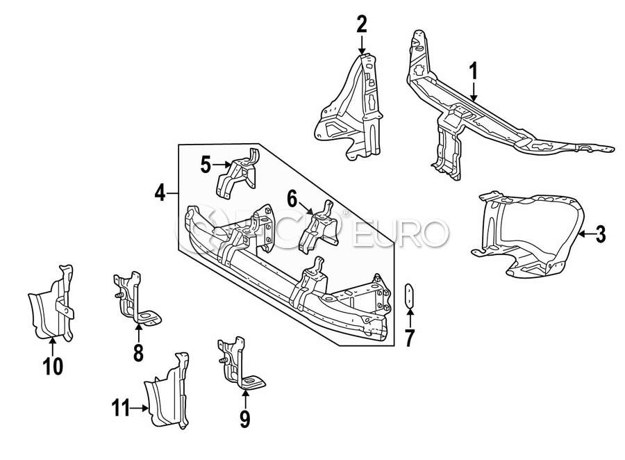 Mercedes Radiator Support Baffle - Genuine Mercedes 2206280498 | FCP Euro