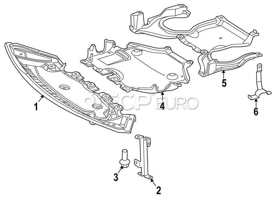 Mercedes Radiator Support Splash Shield - Genuine Mercedes 2535240600 ...