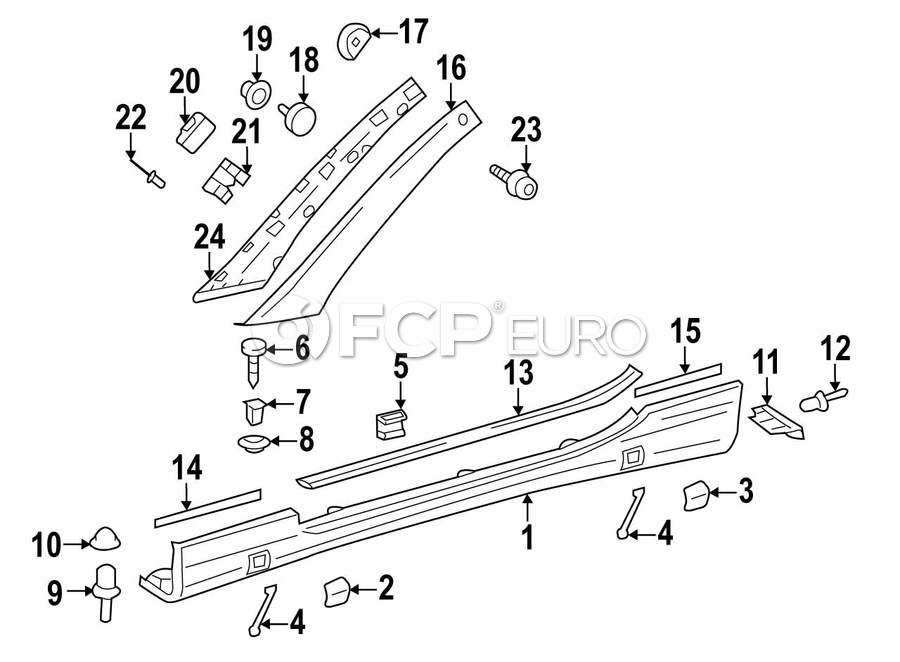 Mercedes Rocker Panel Molding Cap - Genuine Mercedes 23069839309999 ...