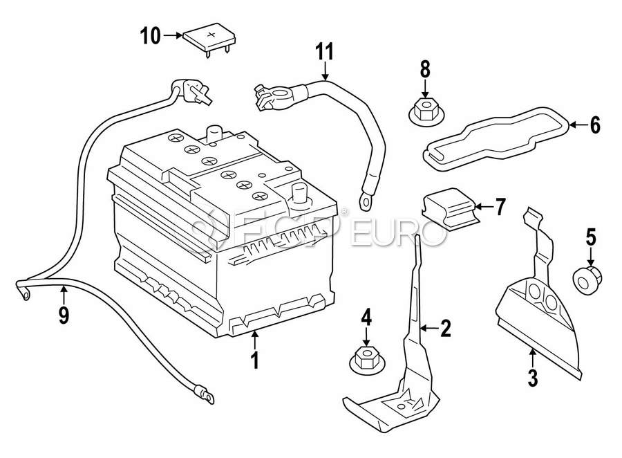 Mercedes Battery Cable - Genuine Mercedes 1725409513 | FCP Euro