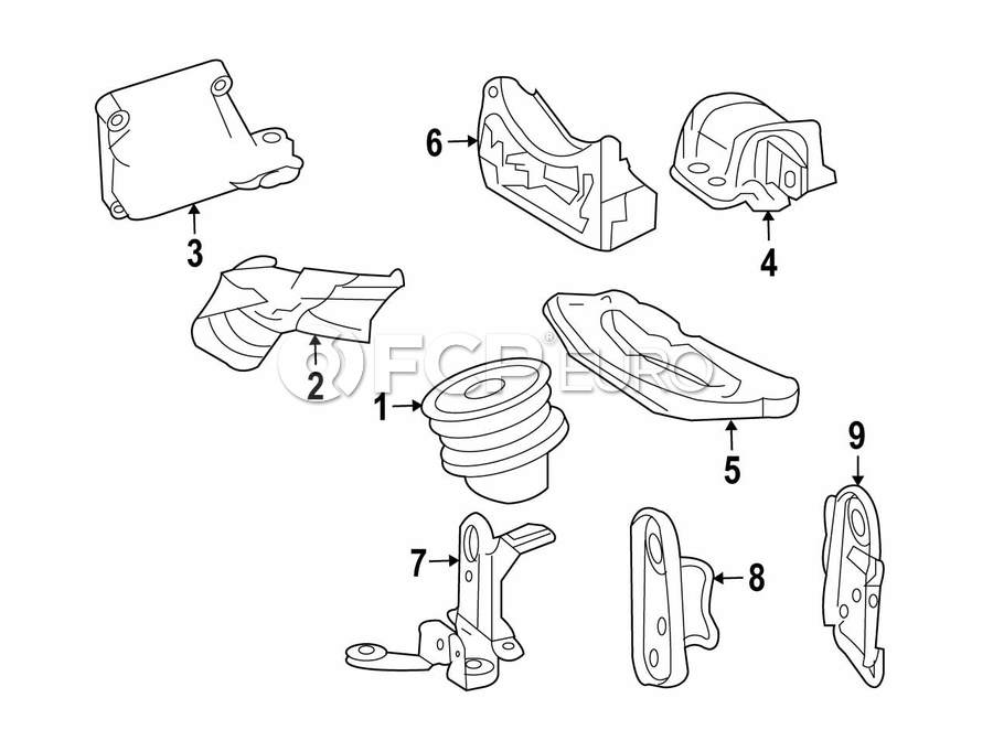 Mercedes Engine Mount Heat Shield - Genuine Mercedes 2122411234 | FCP Euro
