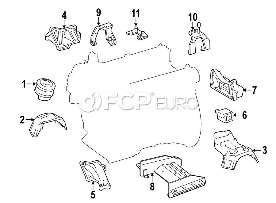 Mercedes Engine Mount Heat Shield - Genuine Mercedes 2312410834 | FCP Euro