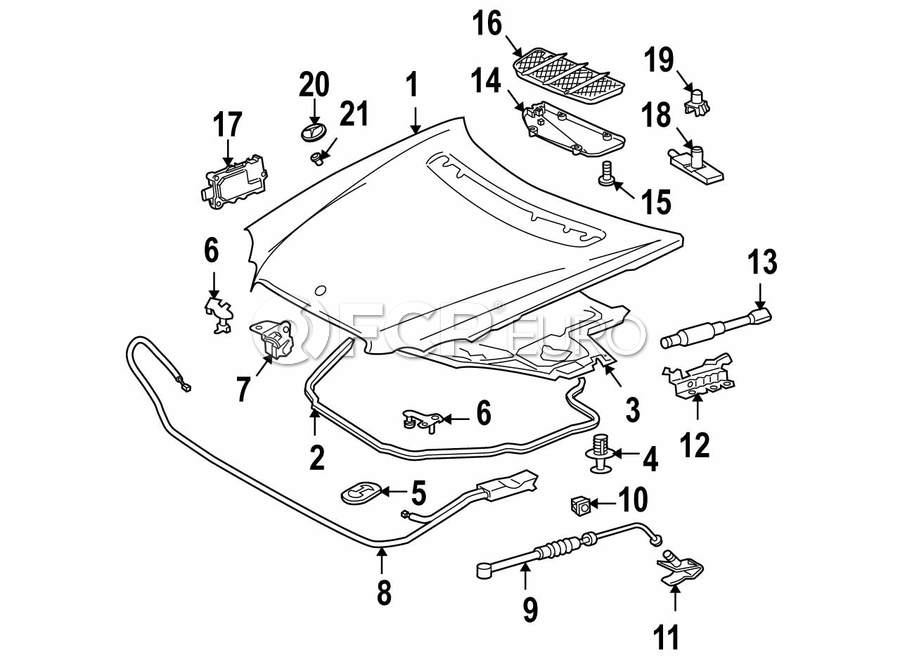 Mercedes Hood Lift Support - Genuine Mercedes 2308800029 | FCP Euro