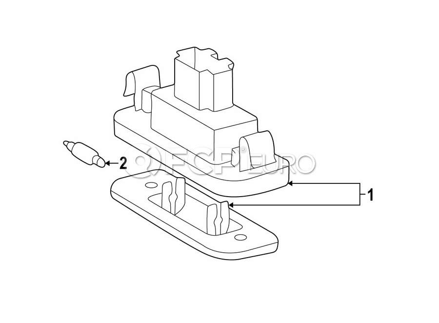 Mercedes License Lamp Assembly - Genuine Mercedes 220820035664 | FCP Euro