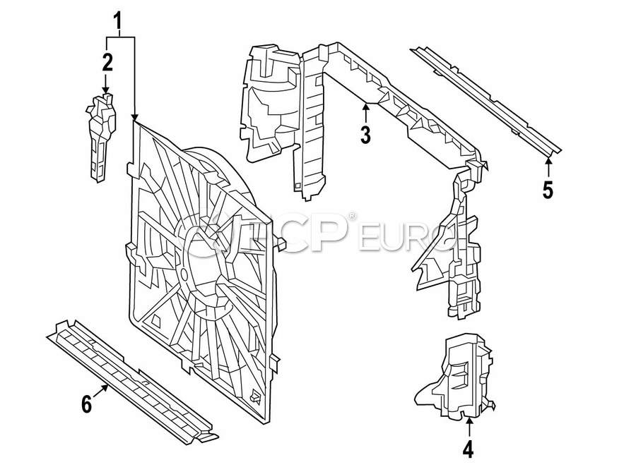 Mercedes Radiator Support Baffle - Genuine Mercedes 2225054430 | FCP Euro