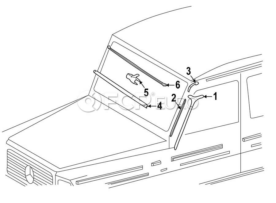 Mercedes Windshield Molding - Genuine Mercedes 46369878007C45 | FCP Euro