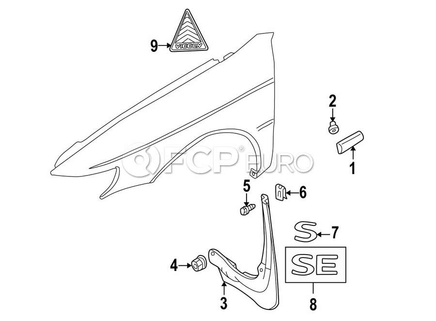 Saab Fender Molding - Genuine Saab 5123286 | FCP Euro