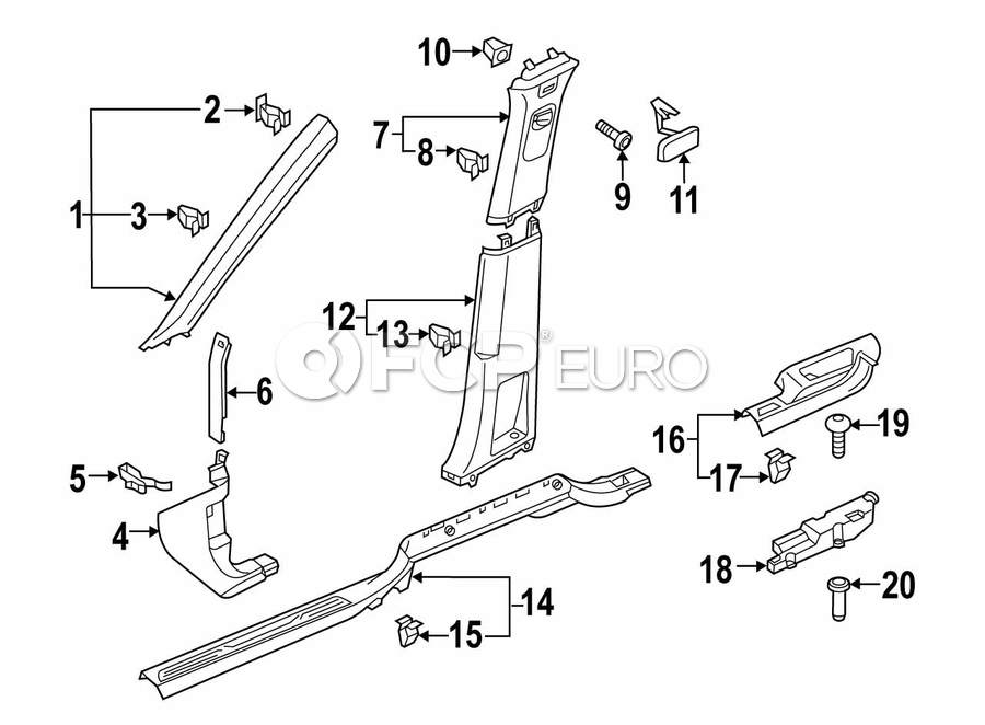 Volkswagen Door Sill Plate - Genuine VW 3CN853369B82V | FCP Euro