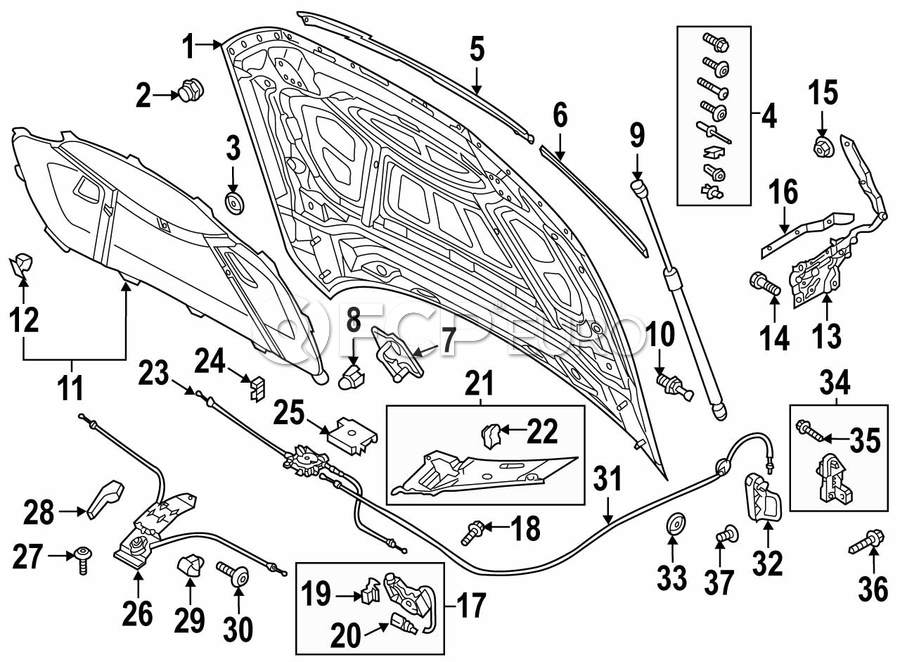 Audi Hood Molding - Genuine Audi 4K0823124A | FCP Euro