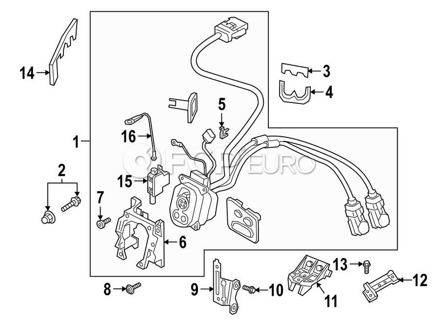 Audi Hybrid Charging Port Pocket Bracket - Genuine Audi 4KE971845G ...