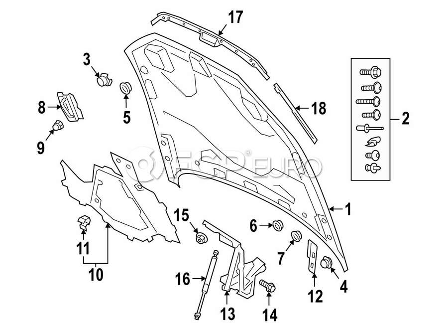 Audi Hood Deflector - Genuine Audi 4N0823124A | FCP Euro
