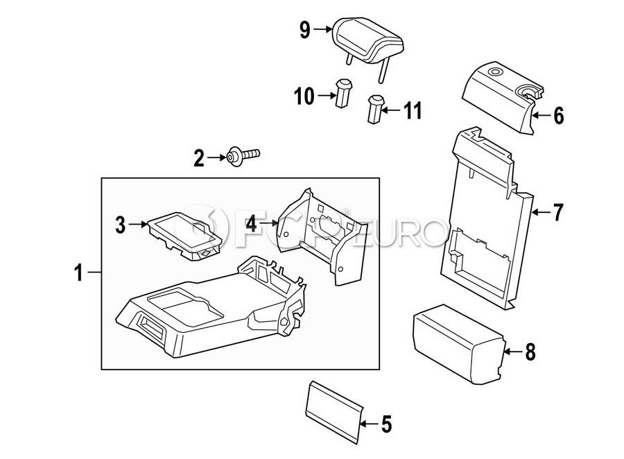 Audi Seat Armrest - Genuine Audi 83A885081C38M | FCP Euro
