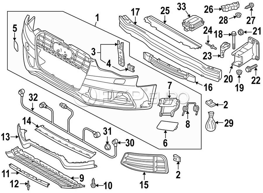 Audi Grille Molding - Genuine Audi 8T0807217D01C | FCP Euro