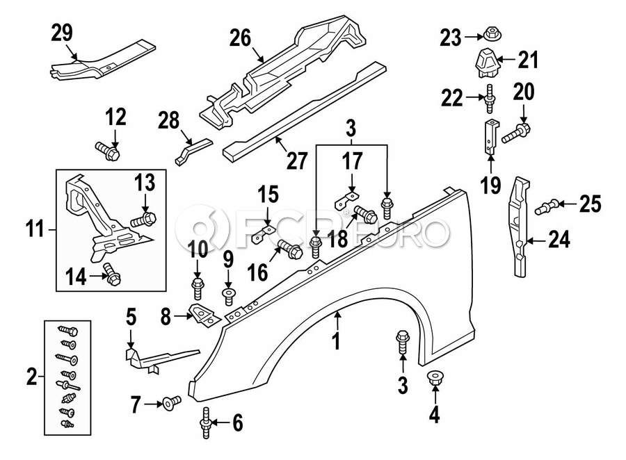 Audi Fender Brace - Genuine Audi 8W0821434B | FCP Euro