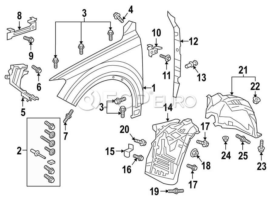 Audi VW Fender Support Bolt - Genuine Audi VW N91165201 | FCP Euro