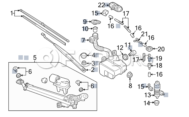 VW Washer Fluid Reservoir - Genuine VW 5GM955453A | FCP Euro