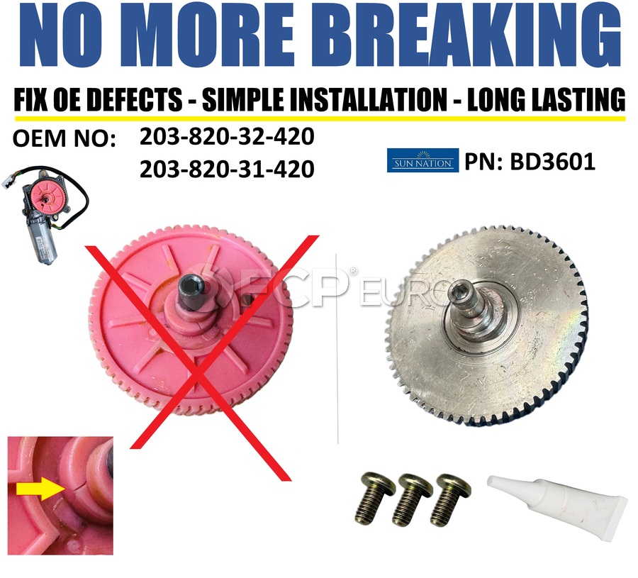 Mercedes Sunroof Motor Repair Kit - Sun Nation 2038203242 | FCP Euro