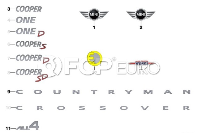 Mini Hatch Emblem - Genuine Mini 51147421909 | FCP Euro