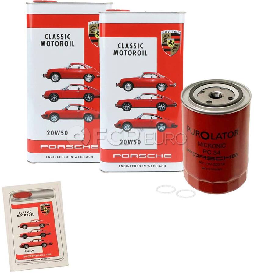 Porsche Engine Oil Change Kit (20W-50) - Genuine Porsche 00004320929KT1 ...