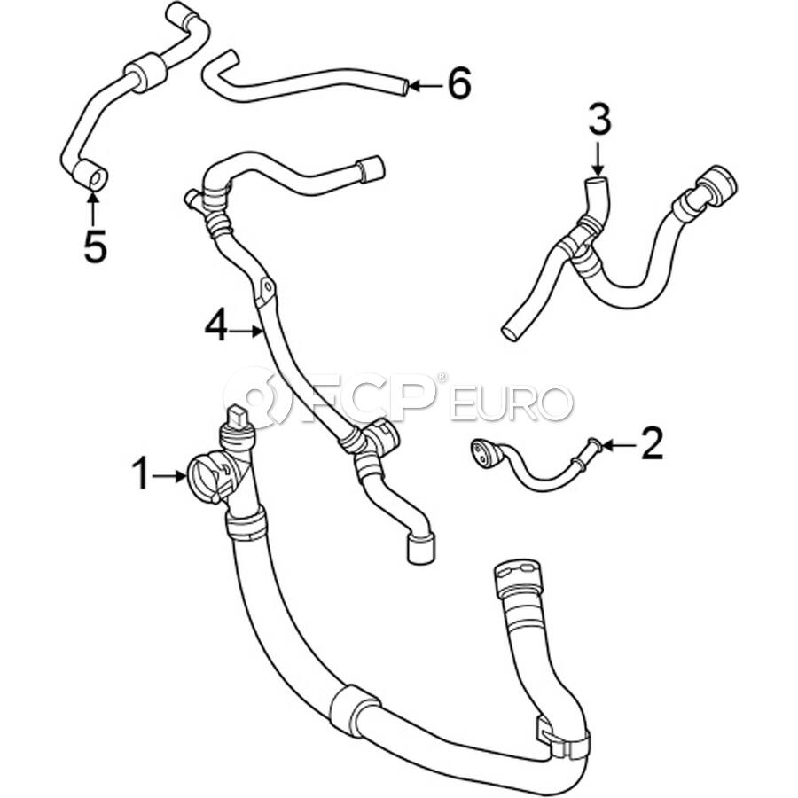 VW Engine Coolant Hose - Genuine VW 5WA122109B | FCP Euro