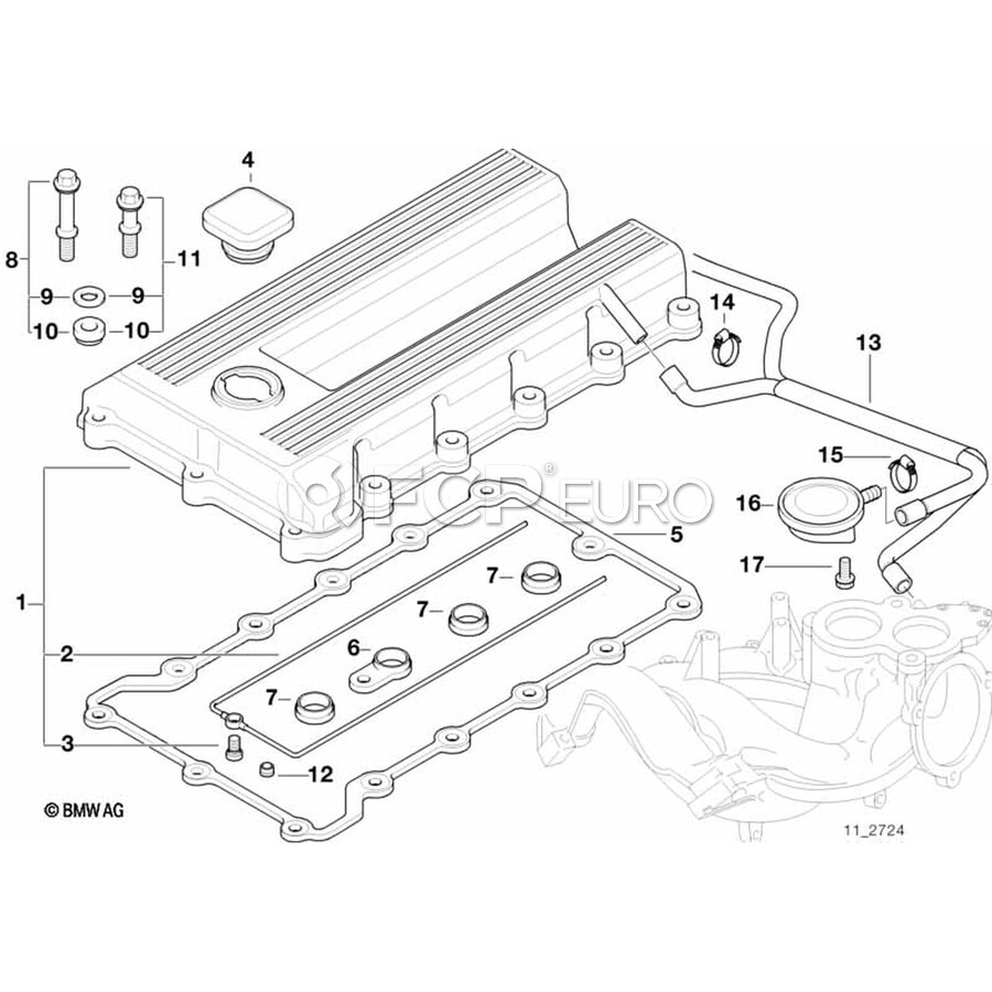 BMW Oil Pipe - Genuine BMW 11121247976 | FCP Euro