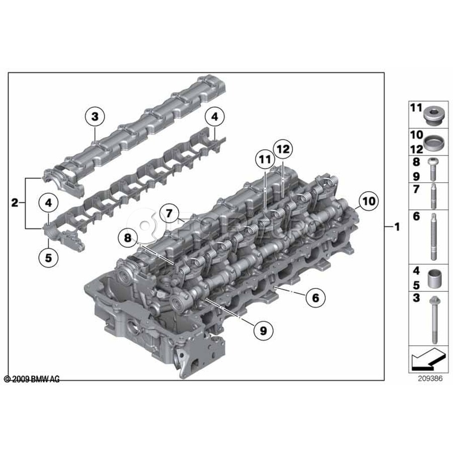 BMW Cylinder Head With Valve Gear - Genuine BMW 11127624429 | FCP Euro