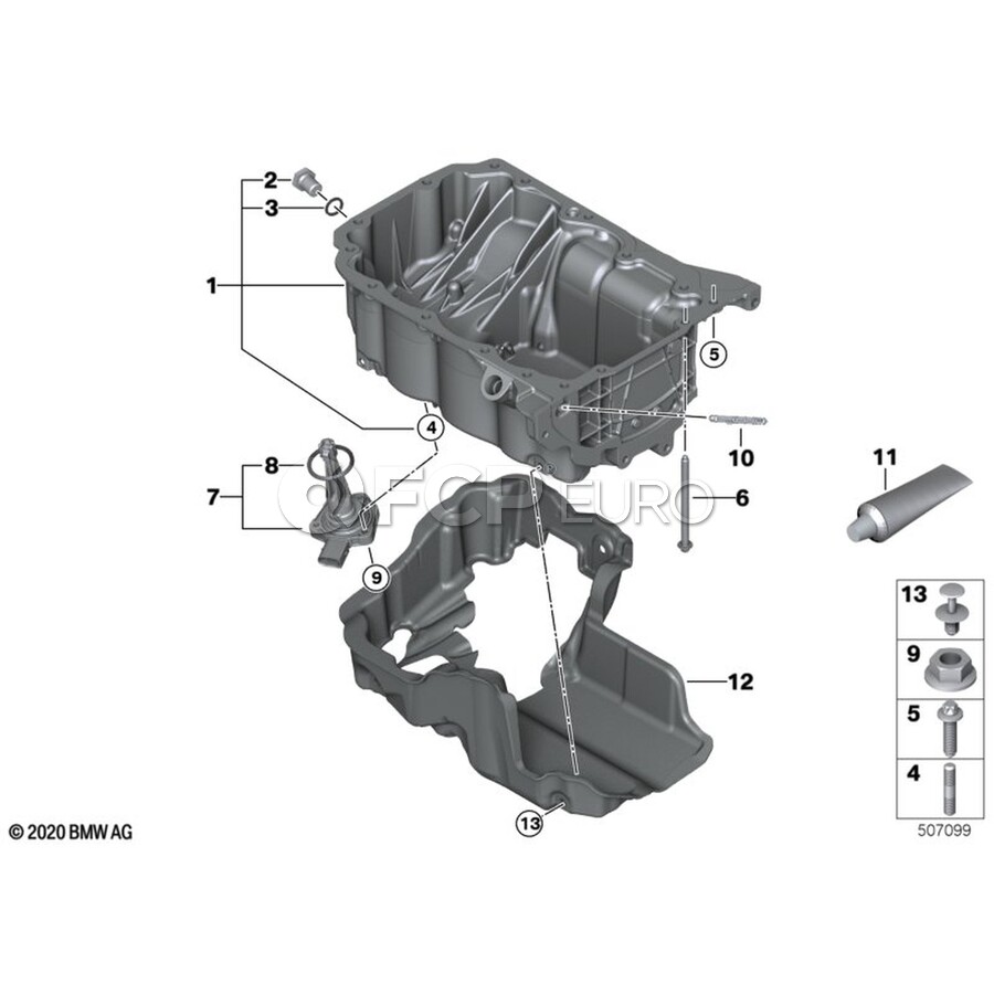 BMW Engine Oil Pan - Genuine BMW 11138580110 | FCP Euro
