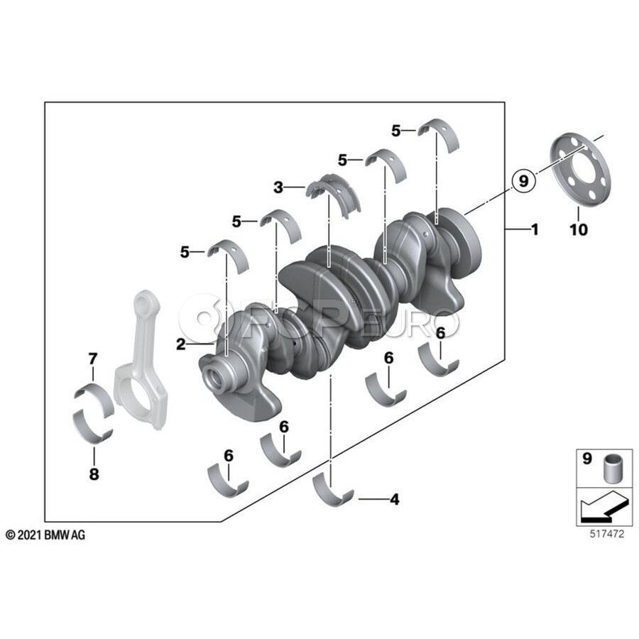 BMW Crankshaft Thrust Bearing - Genuine BMW 11217598968 | FCP Euro