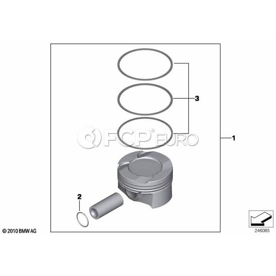 BMW Engine Piston - Genuine BMW 11258606461 | FCP Euro