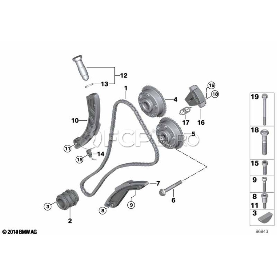 BMW Engine Timing Chain Guide - Genuine BMW 11311439557 | FCP Euro