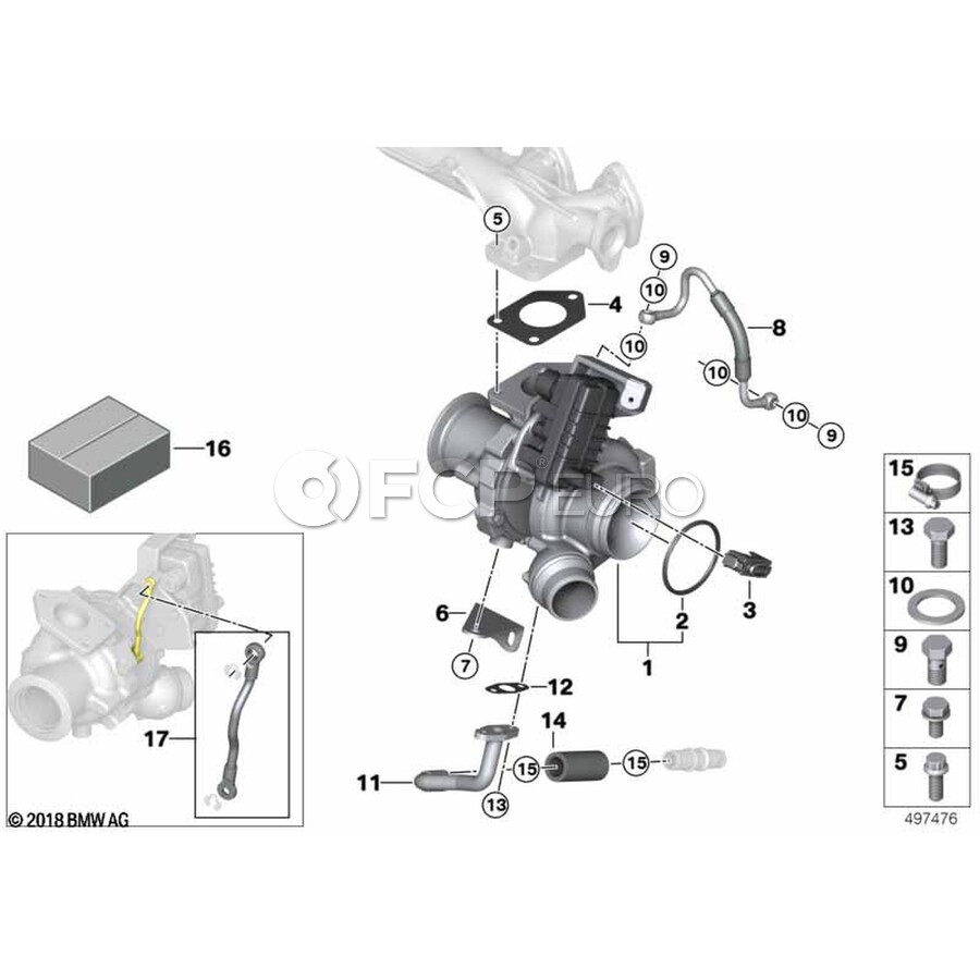 BMW Turbocharger Oil Line - Genuine BMW 11427808757 | FCP Euro