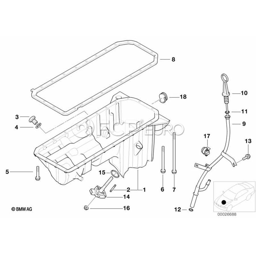 BMW Engine Oil Dipstick - Genuine BMW 11437533325 | FCP Euro