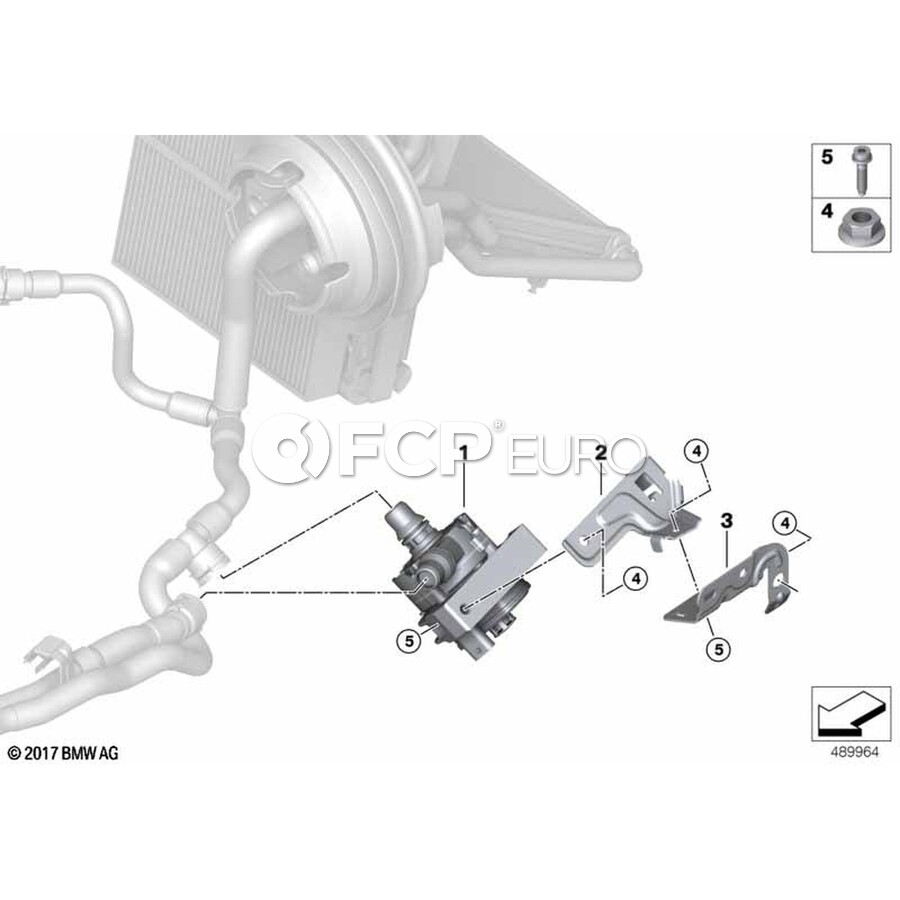 BMW Engine Auxiliary Water Pump - Genuine BMW 11519470972 | FCP Euro