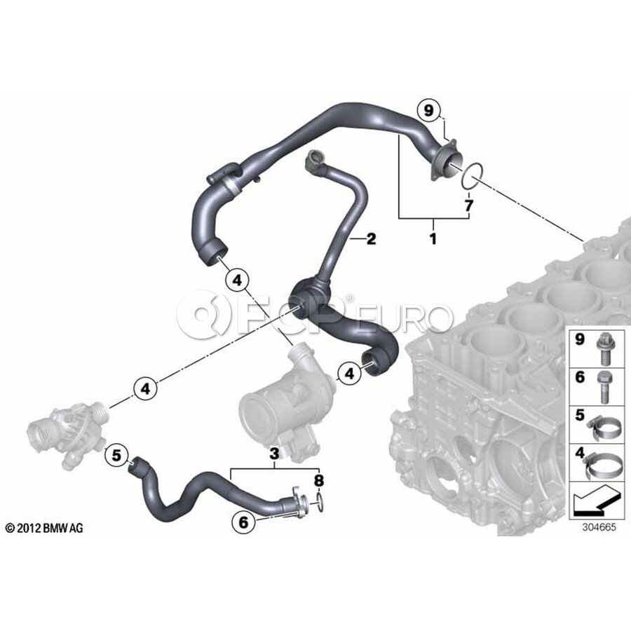 BMW Engine Coolant Hose - Genuine BMW 11537598237 | FCP Euro