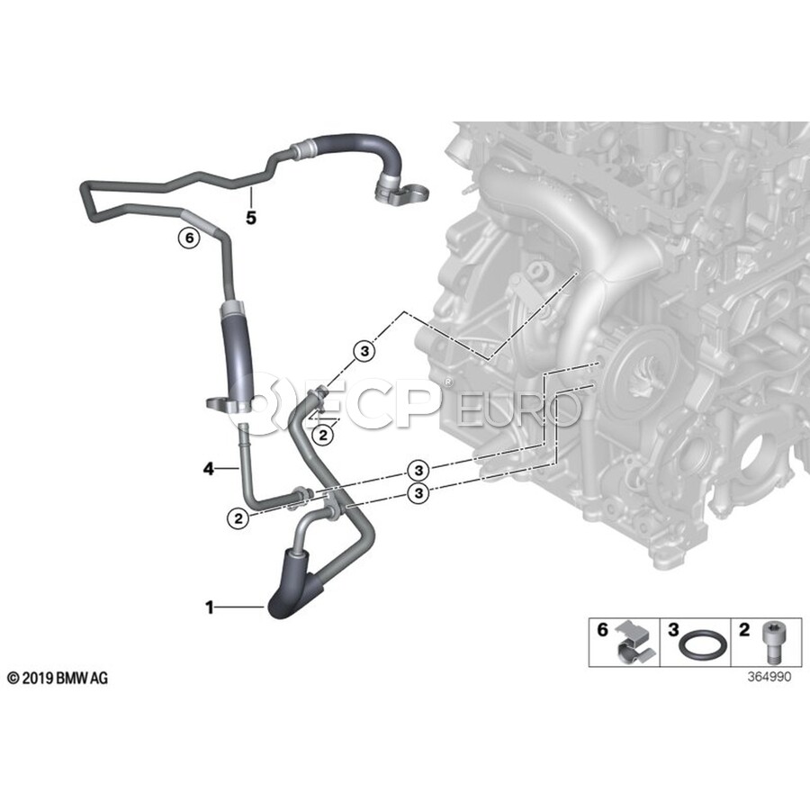 BMW Engine Coolant Hose - Genuine BMW 11537648352 | FCP Euro