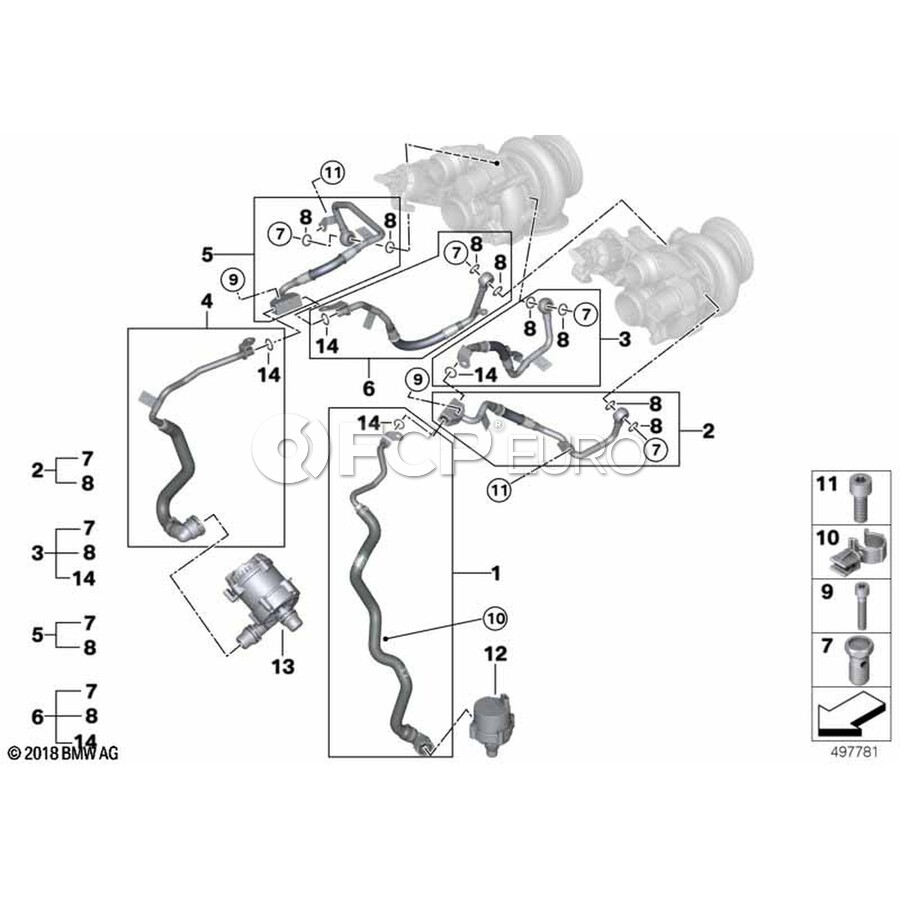 BMW Turbocharger Coolant Line - Genuine BMW 11538841580 | FCP Euro