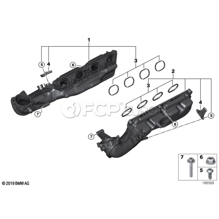 BMW Intake Manifold - Genuine BMW 11617555666 | FCP Euro