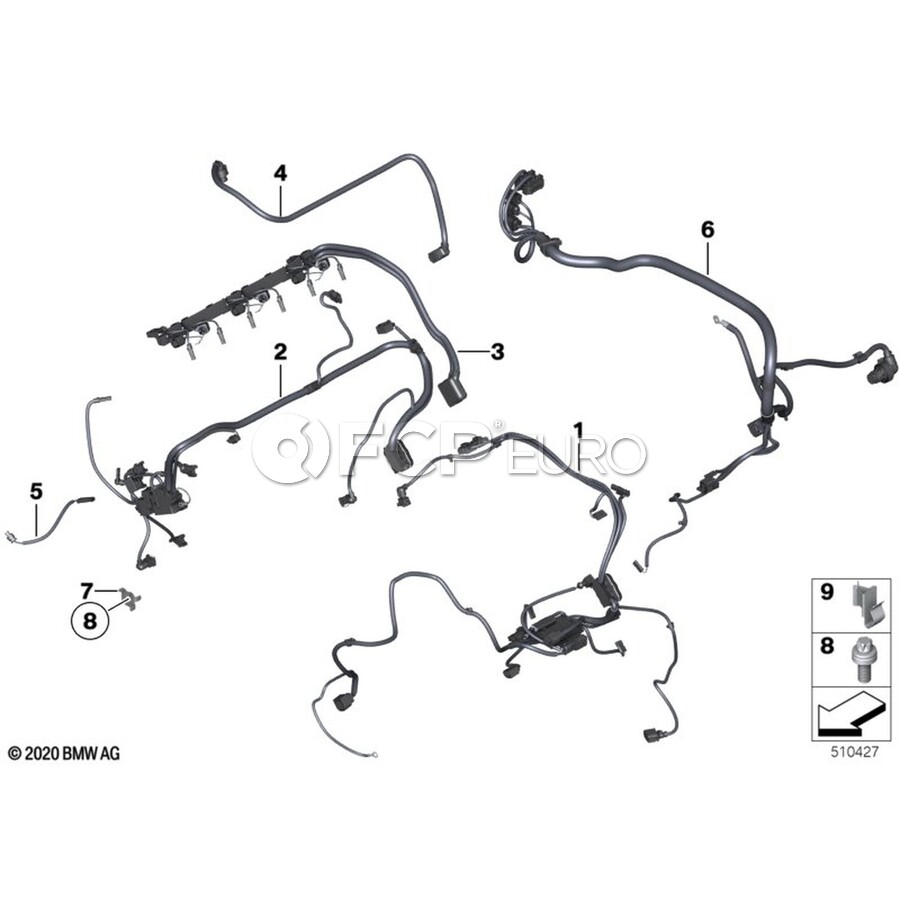 BMW Cable Harness Injection Valve/Ignition - Genuine BMW 12518073593 ...