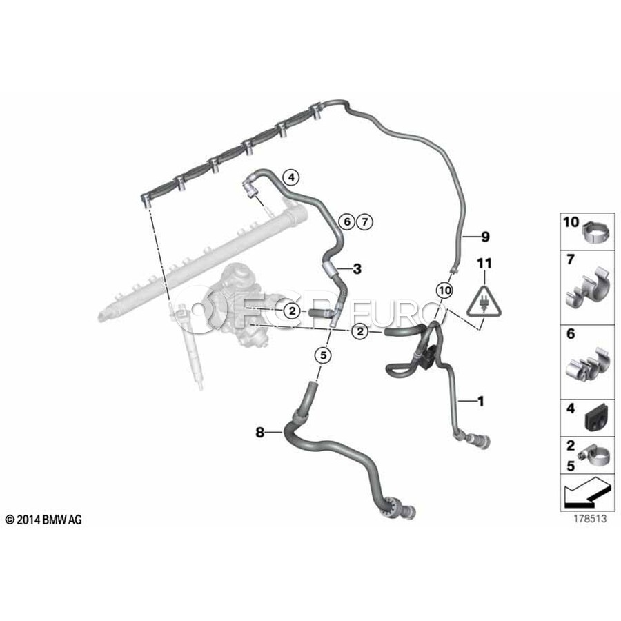 BMW Fuel Return Line - Genuine BMW 13537823402 | FCP Euro